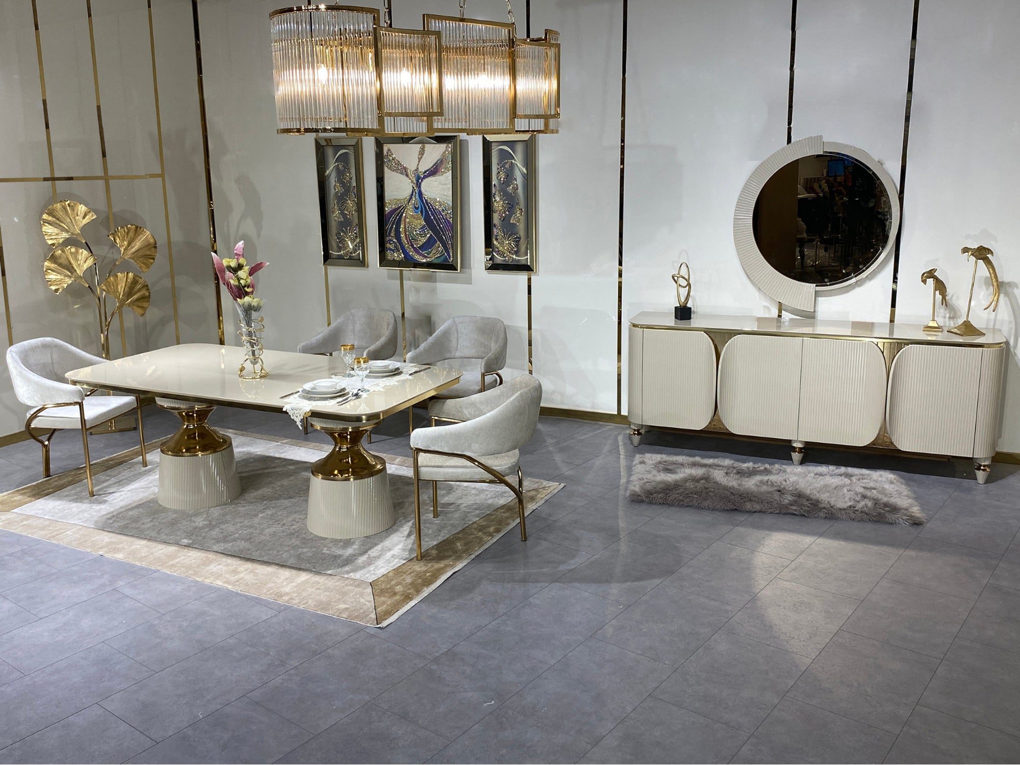 Lizbon Kanss 8 Person Dining Room Set – Istanbul Furniture - Home of Unique Turkish Furniture