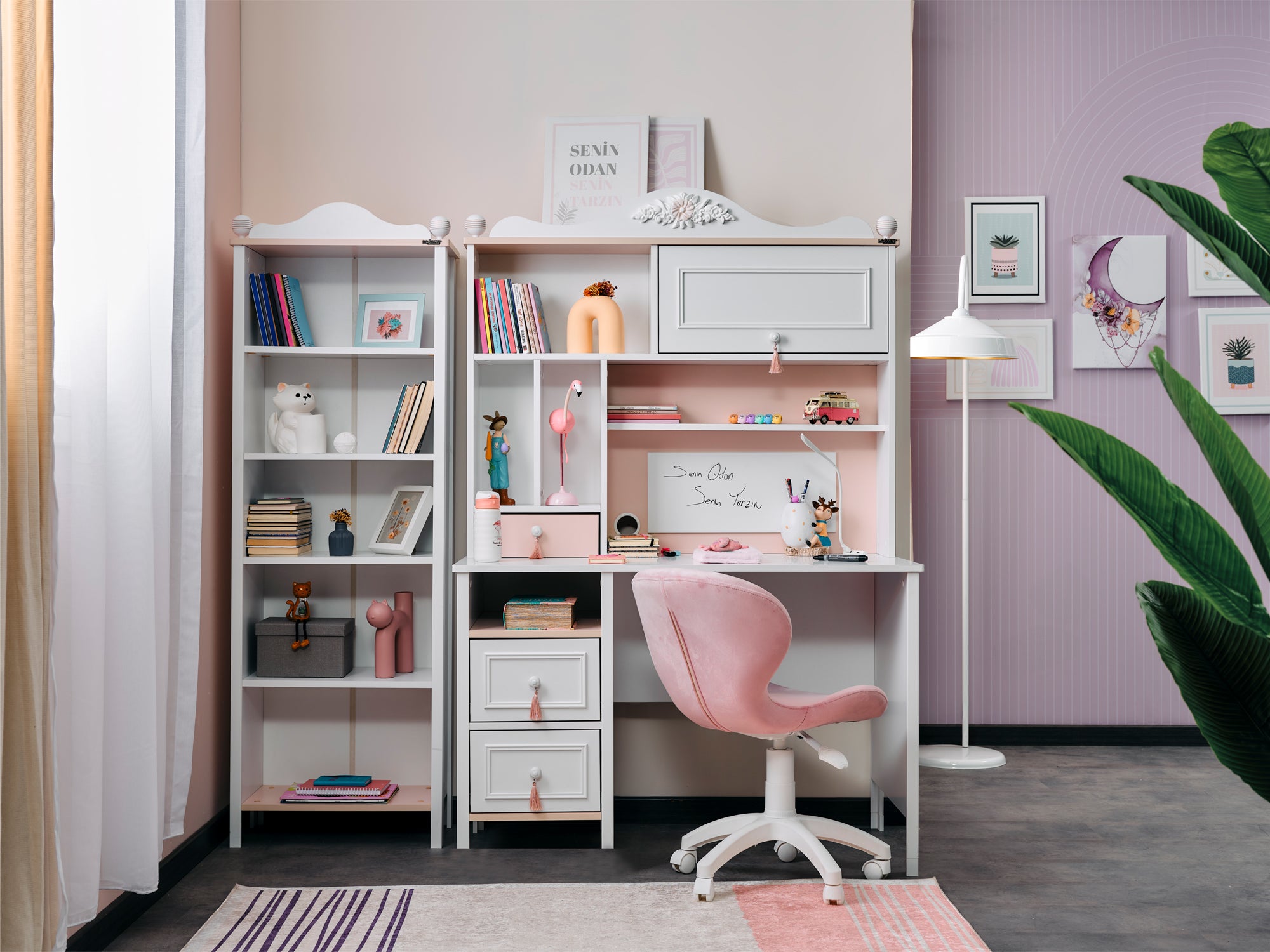 Alya 47" Wide Study Desk – Istanbul Furniture - Home of Unique Turkish ...