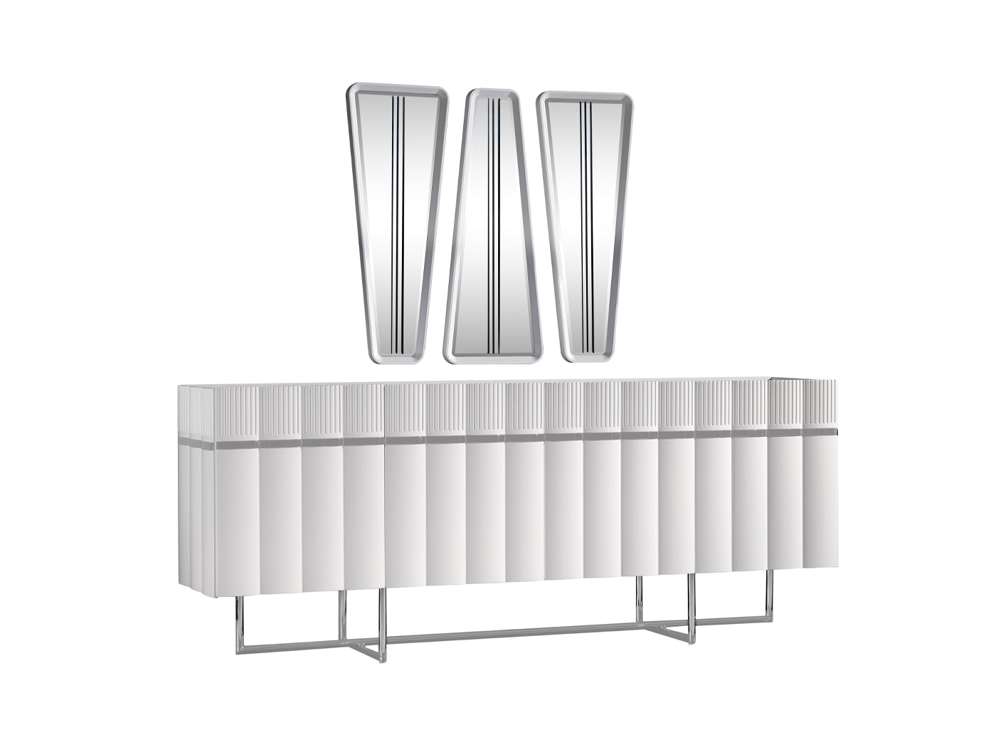 Aqua 90" Wide 4 Door Buffet With Mirror – Istanbul Furniture - Home of ...