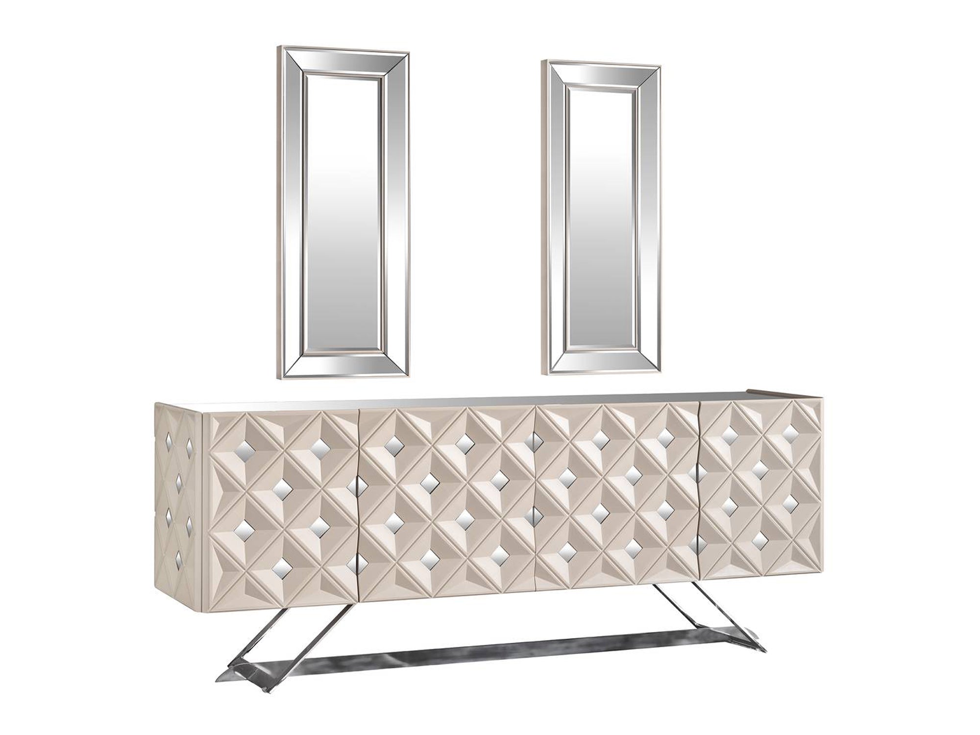 Asus 88" Wide 4 Door Buffet With Mirror – Istanbul Furniture - Home of ...