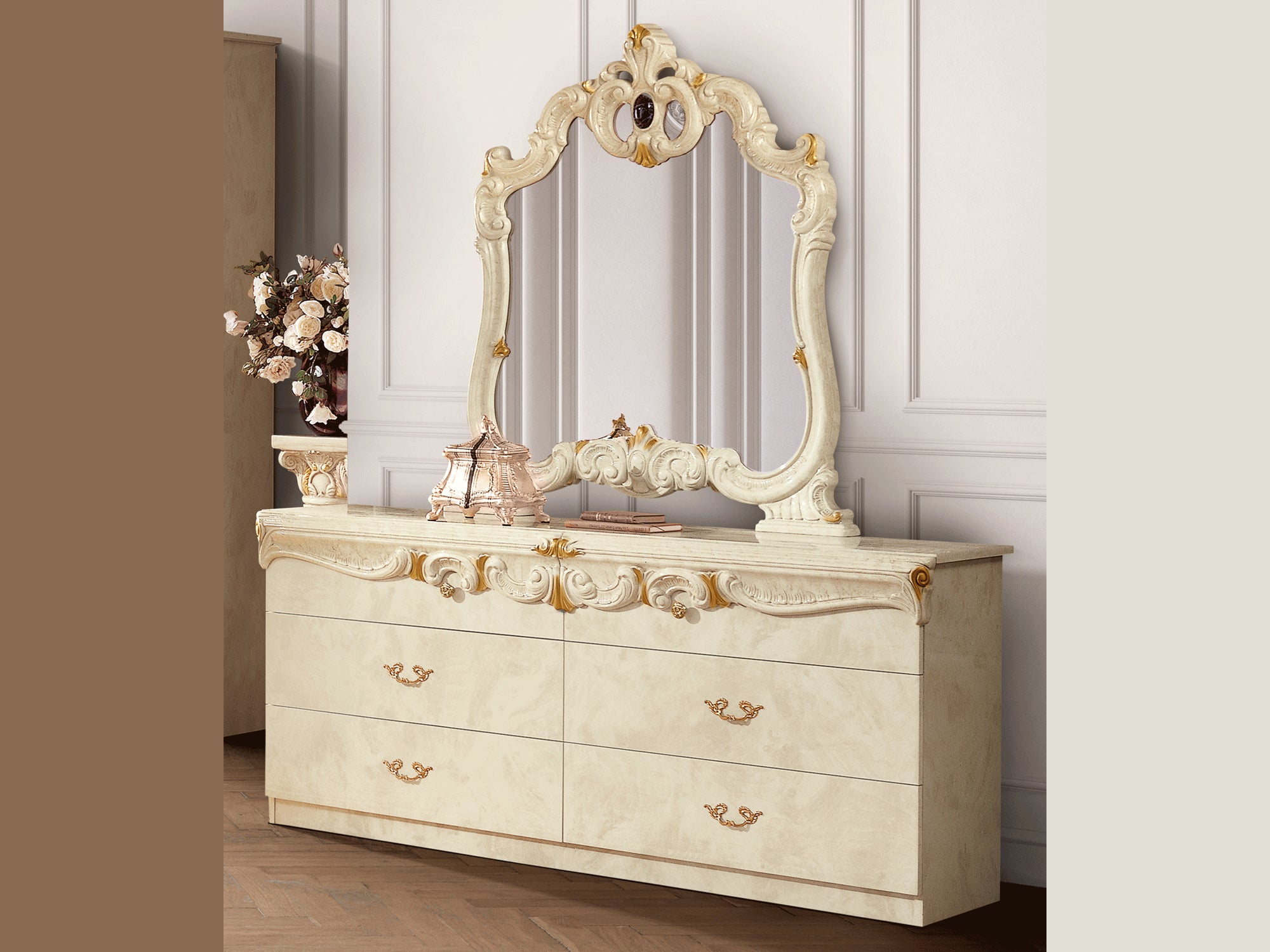 Barocco 68" Wide 6 Drawer Dresser With Mirror – Istanbul Furniture ...