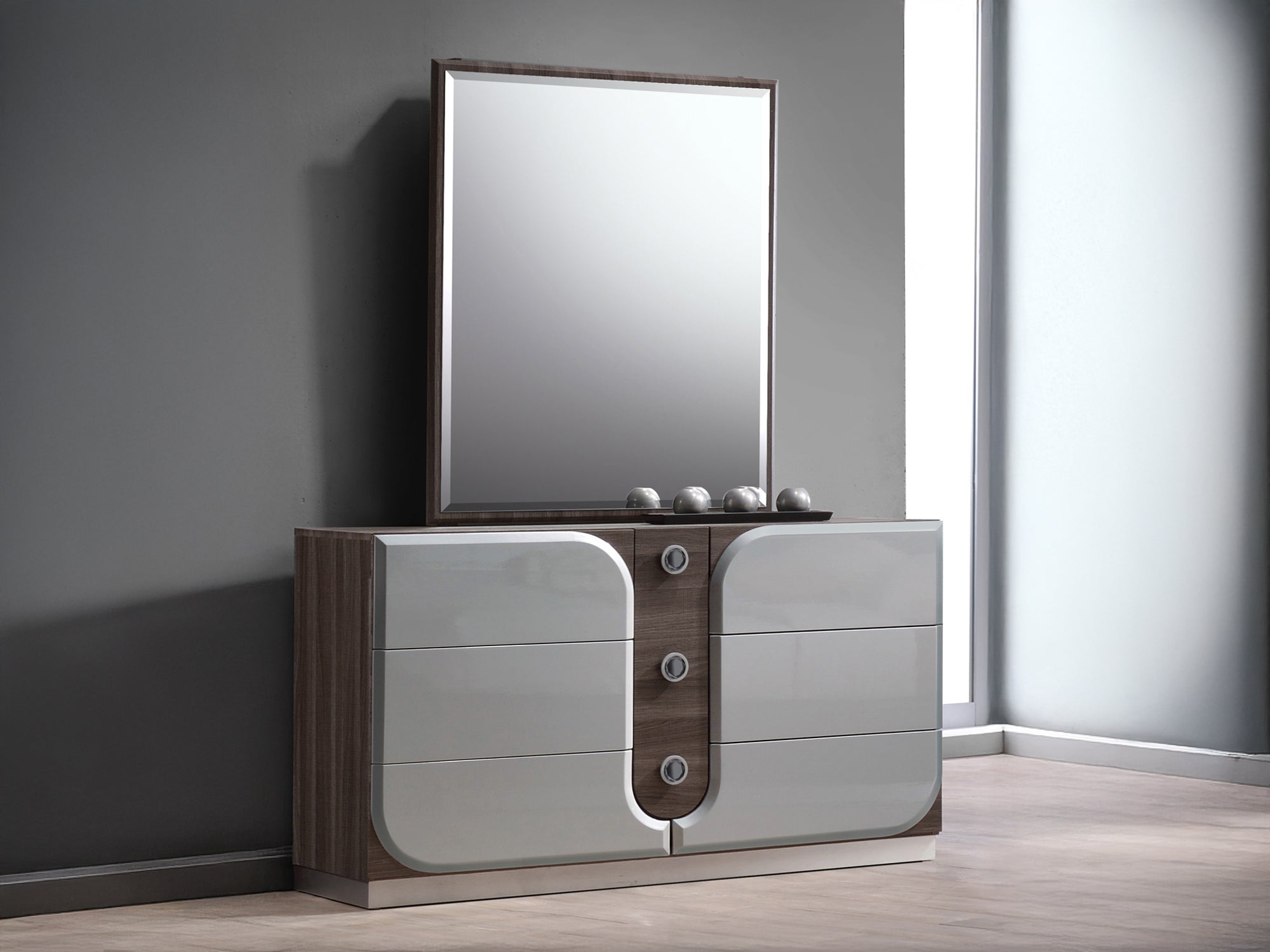 London 59" Wide 6 Drawer Dresser With Mirror – Istanbul Furniture ...