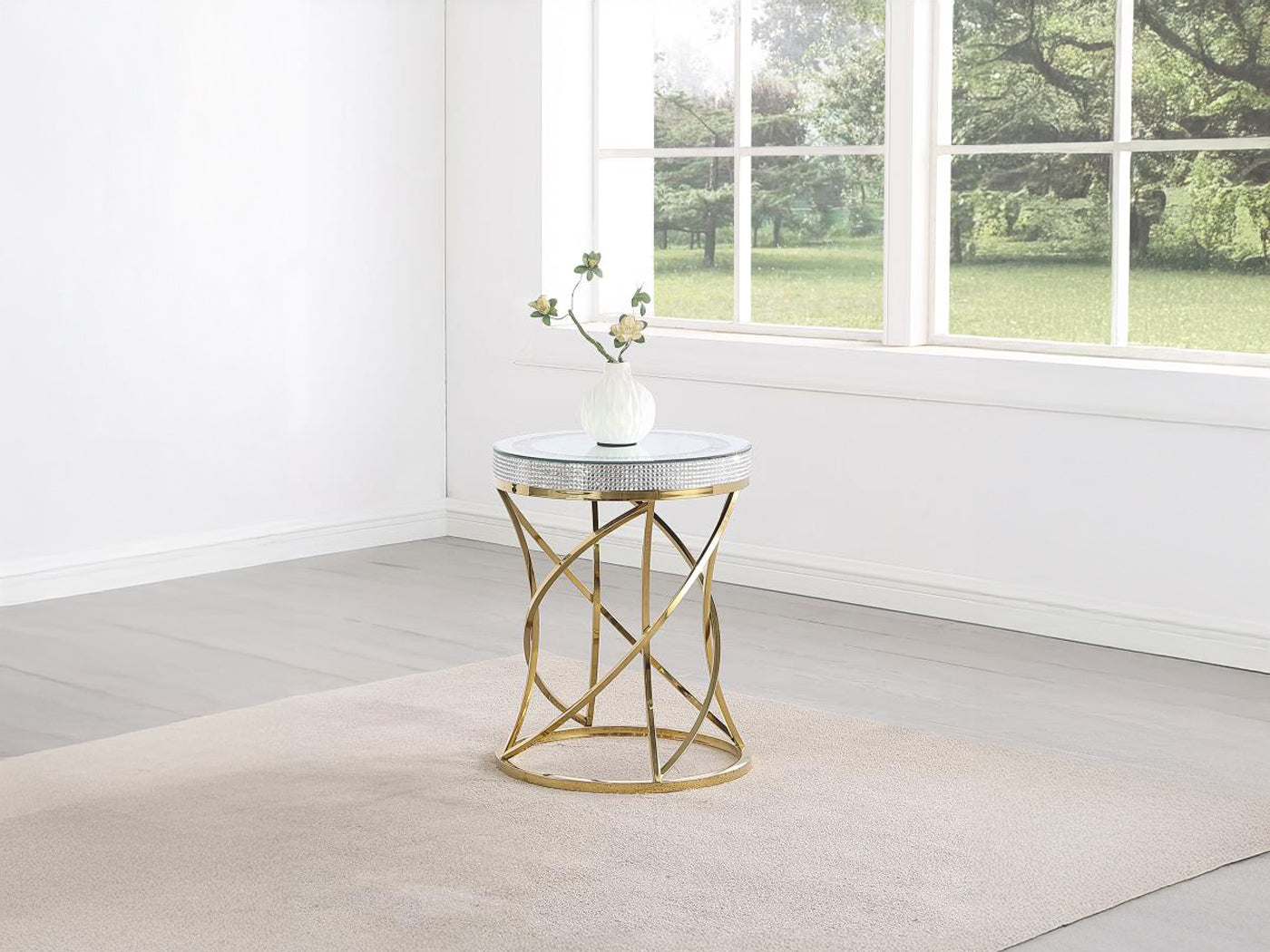 Elise 22.5" Tall Mirror Top Stainless Steel End Table – Istanbul ...