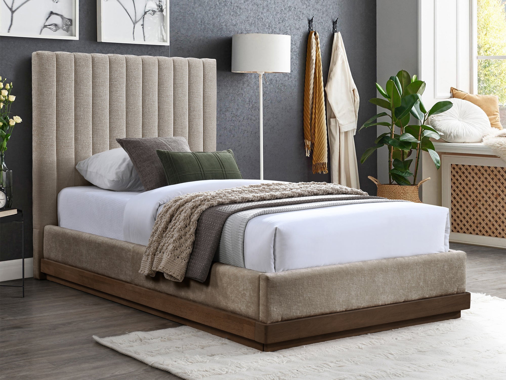 Emmet Walnut Platform Bed – Istanbul Furniture - Home of Unique Turkish ...