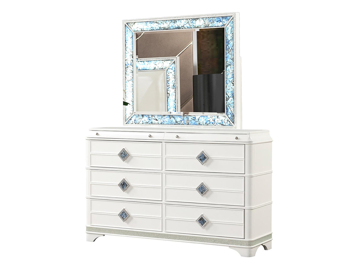 Laguna Gala 64" Wide 8 Drawer Dresser With Mirror – Istanbul Furniture ...