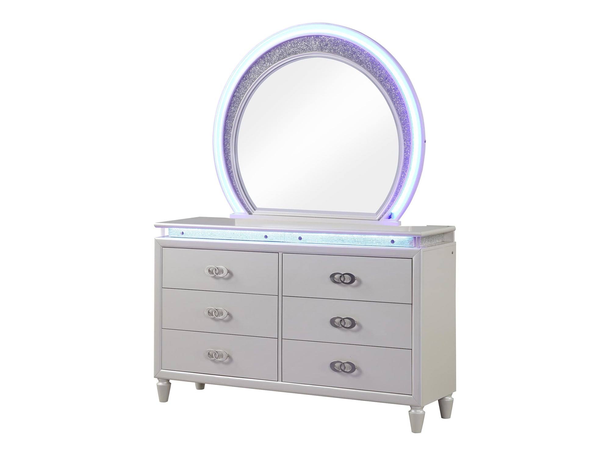 Perla 62" Wide 6 Drawer Dresser With Mirror – Istanbul Furniture - Home ...