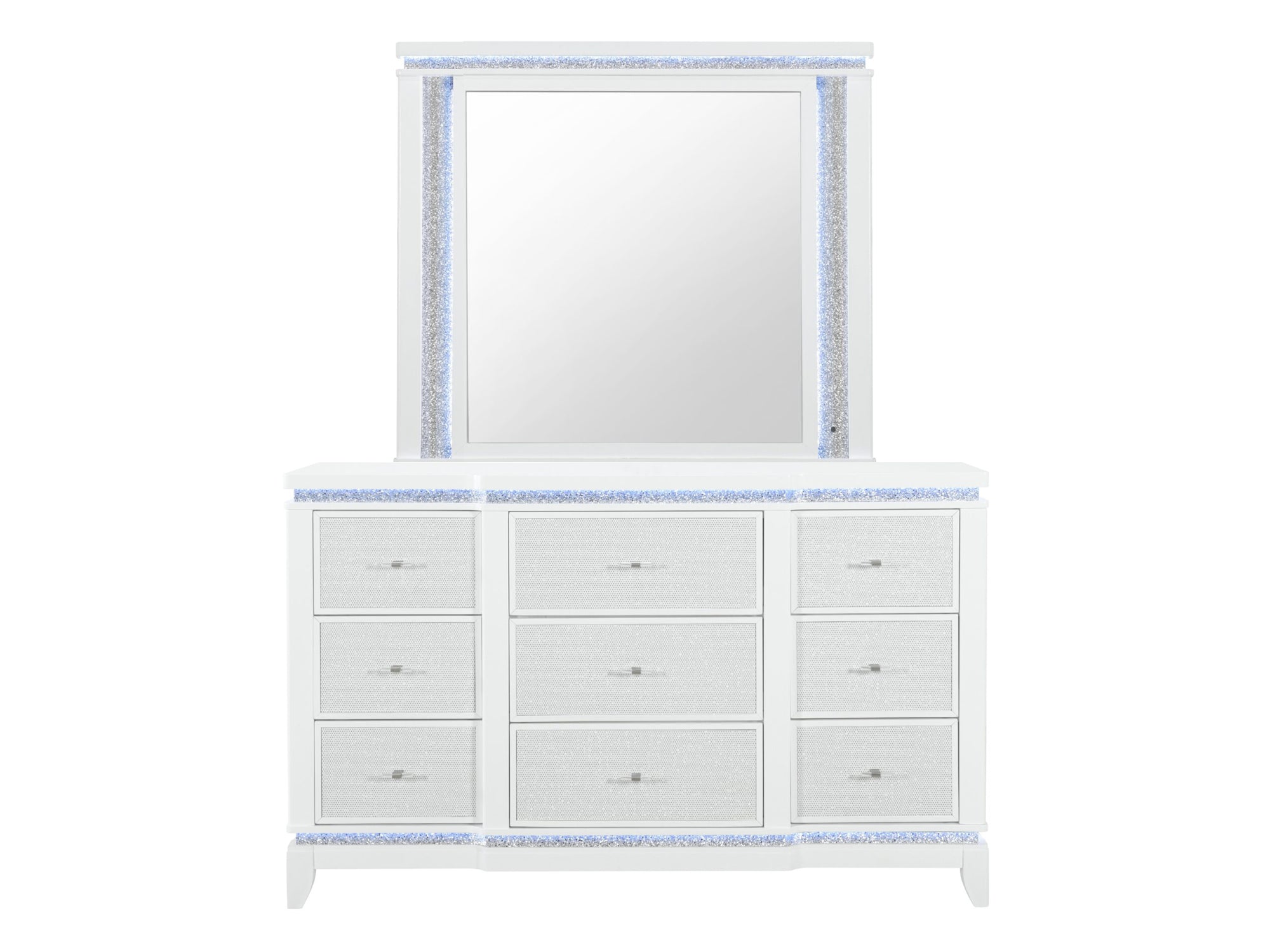 Alina 62" Wide 9 Drawer Dresser With Mirror – Istanbul Furniture - Home ...