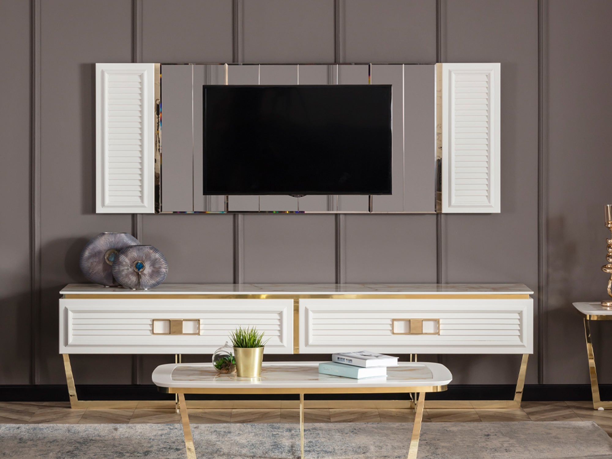 Gloria 93" Wide TV Stand – Istanbul Furniture - Home of Unique Turkish ...