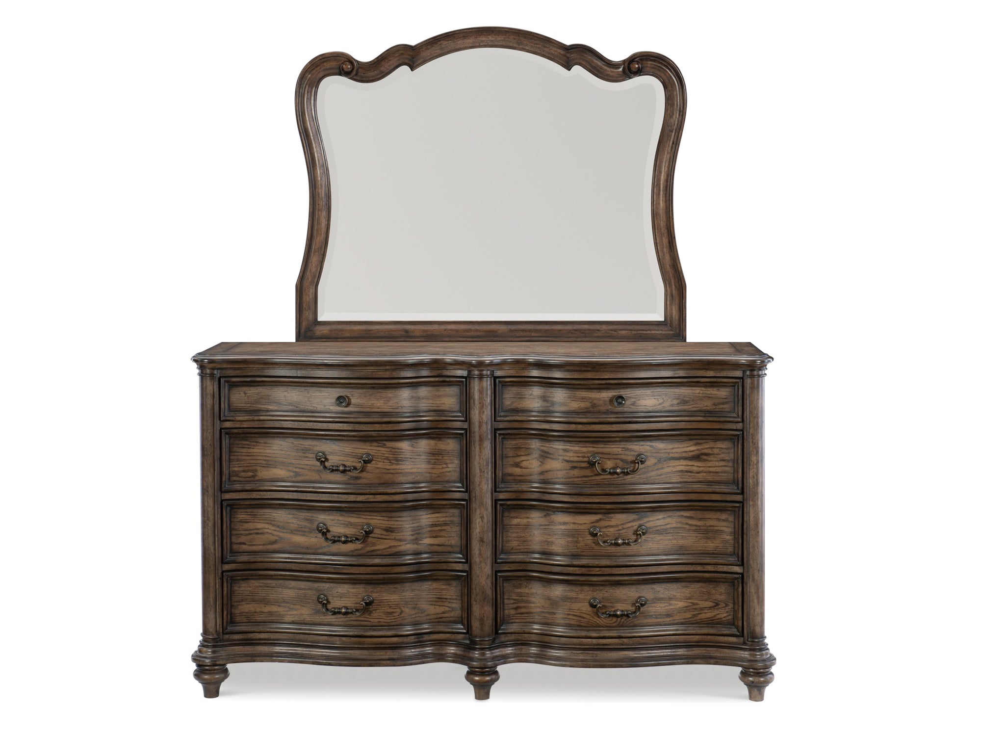 Heath Court 1682 68" Wide 8 Drawer Traditional Dresser With Mirror ...