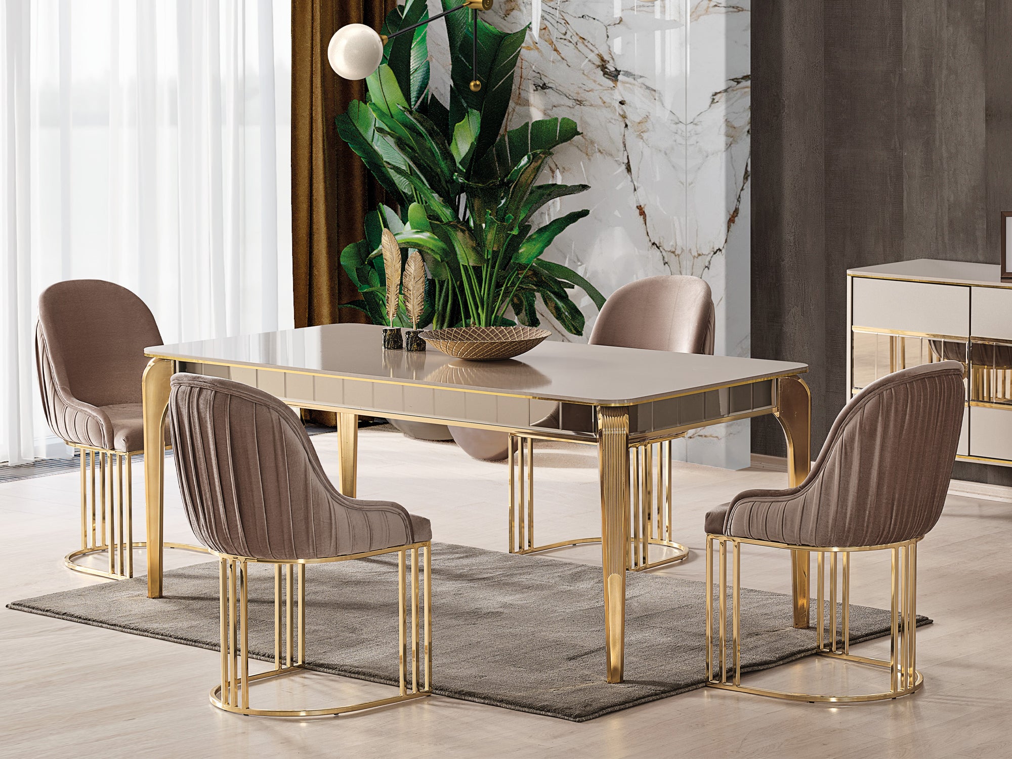 Ista 75" Wide 6 Person Dining Table – Istanbul Furniture - Home of ...