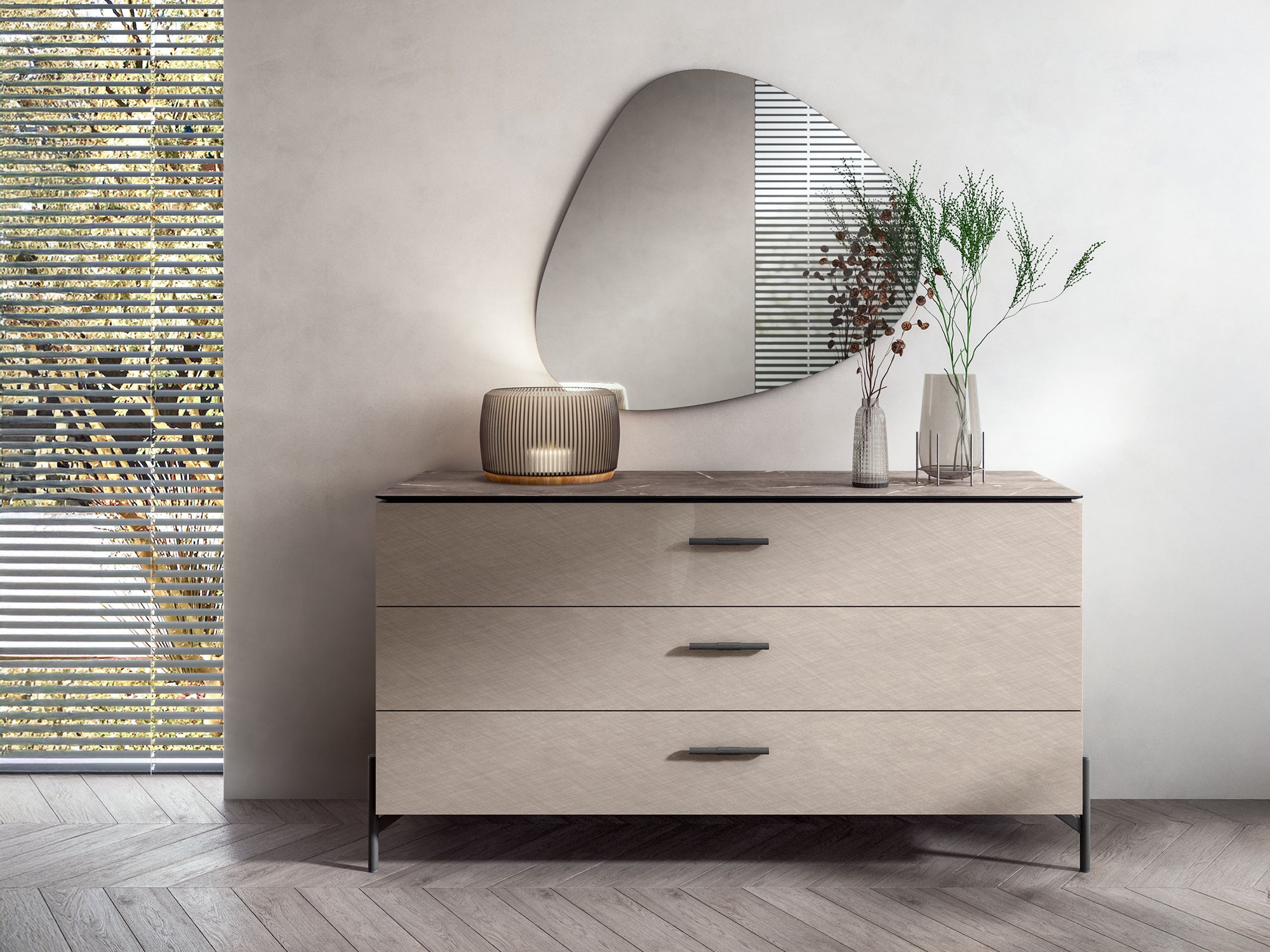 Silvia 59.4" Wide 3 Drawer Dresser With Mirror – Istanbul Furniture ...