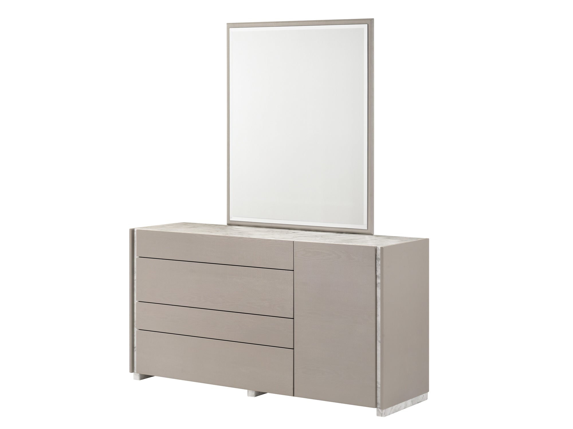 Pearl 56" Wide 4 Drawer Dresser With Mirror – Istanbul Furniture - Home ...