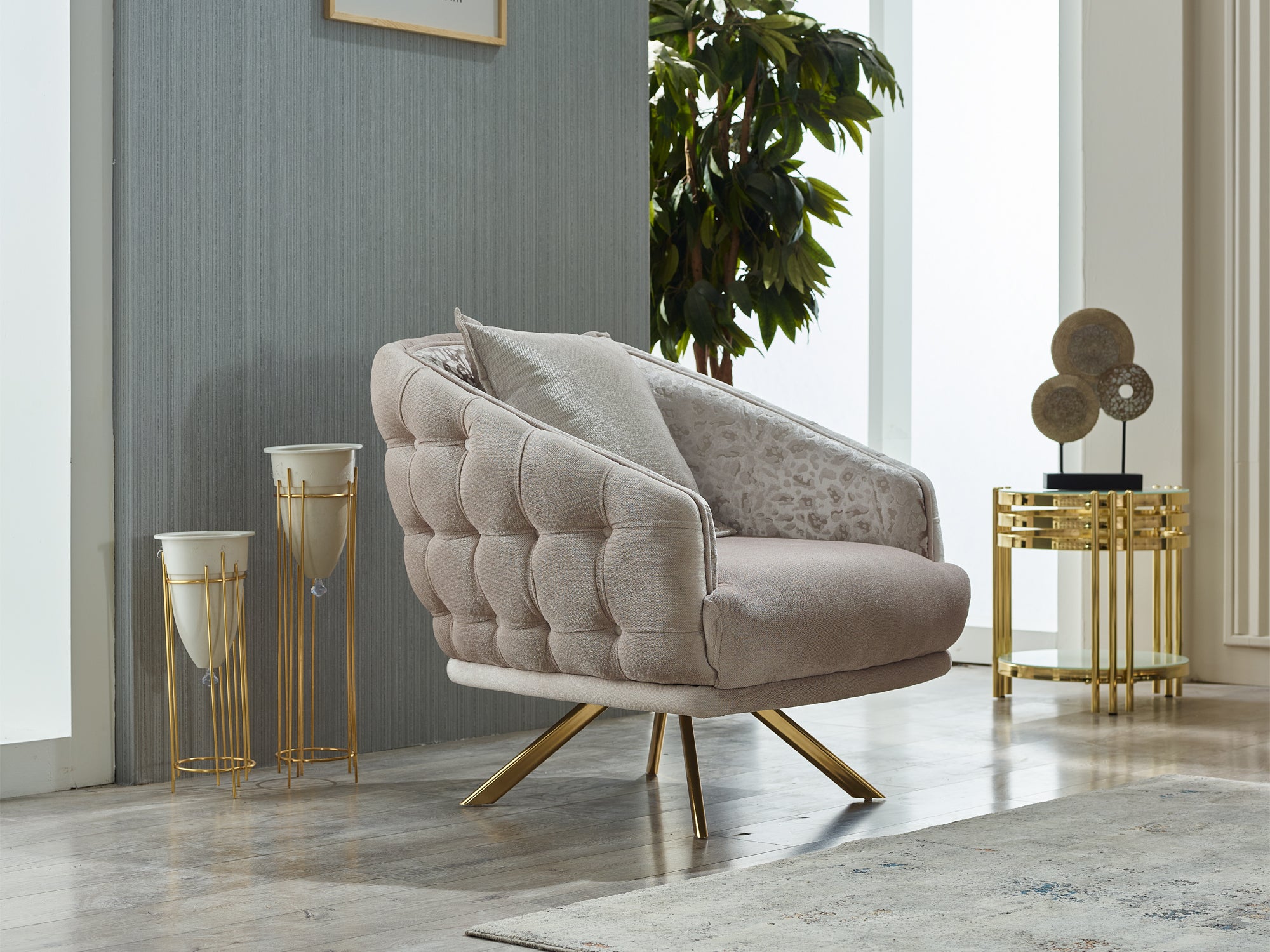 Laguna 35" Wide Tufted Armchair – Istanbul Furniture - Home of Unique ...