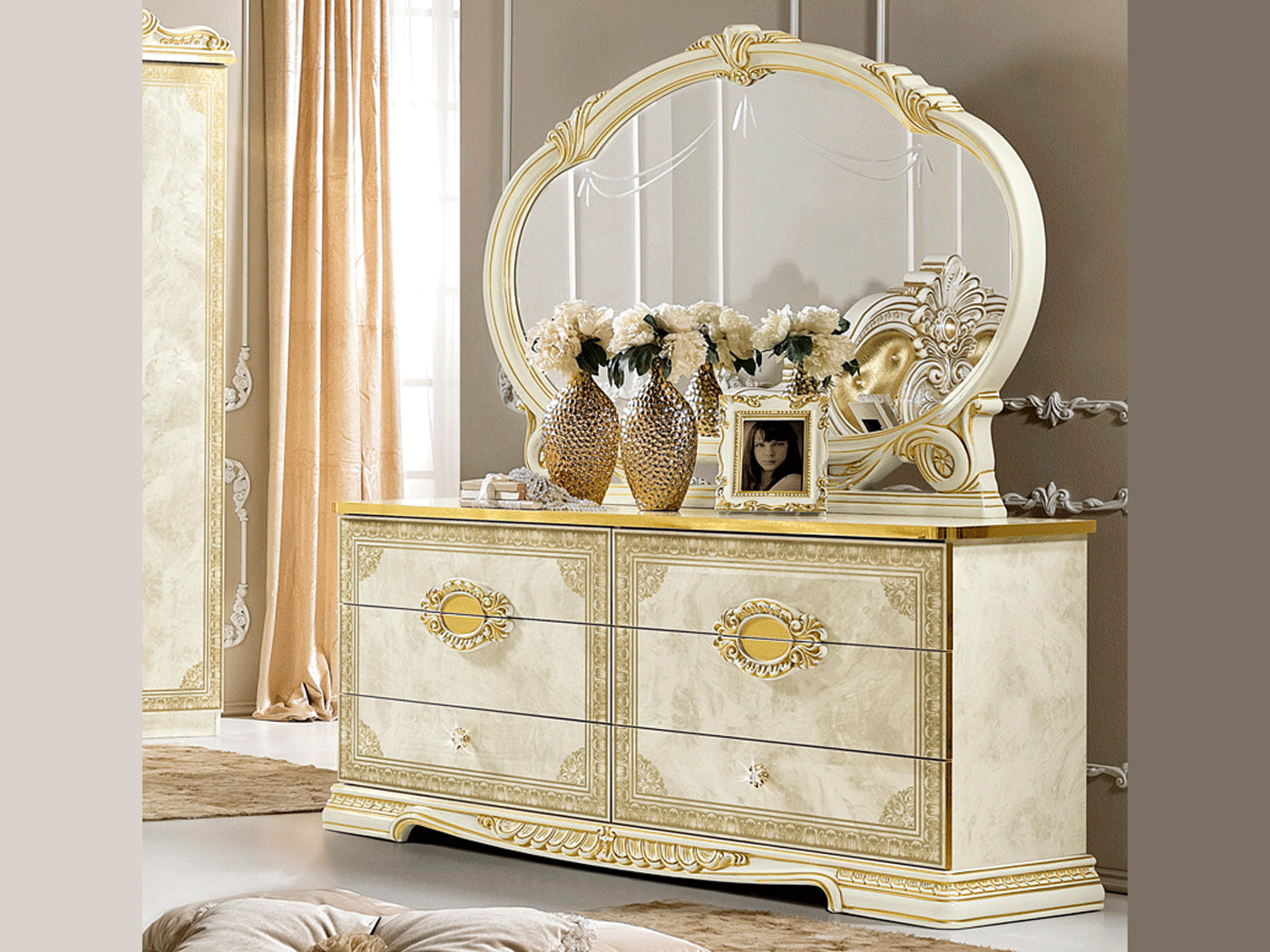 Leonardo Es 67" Wide 6 Drawer Dresser With Mirror – Istanbul Furniture ...