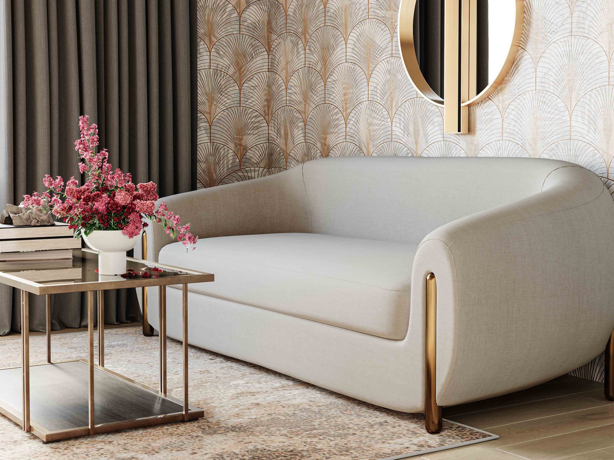 Lina 93" Wide Linen Sofa – Istanbul Furniture - Home of Unique Turkish ...