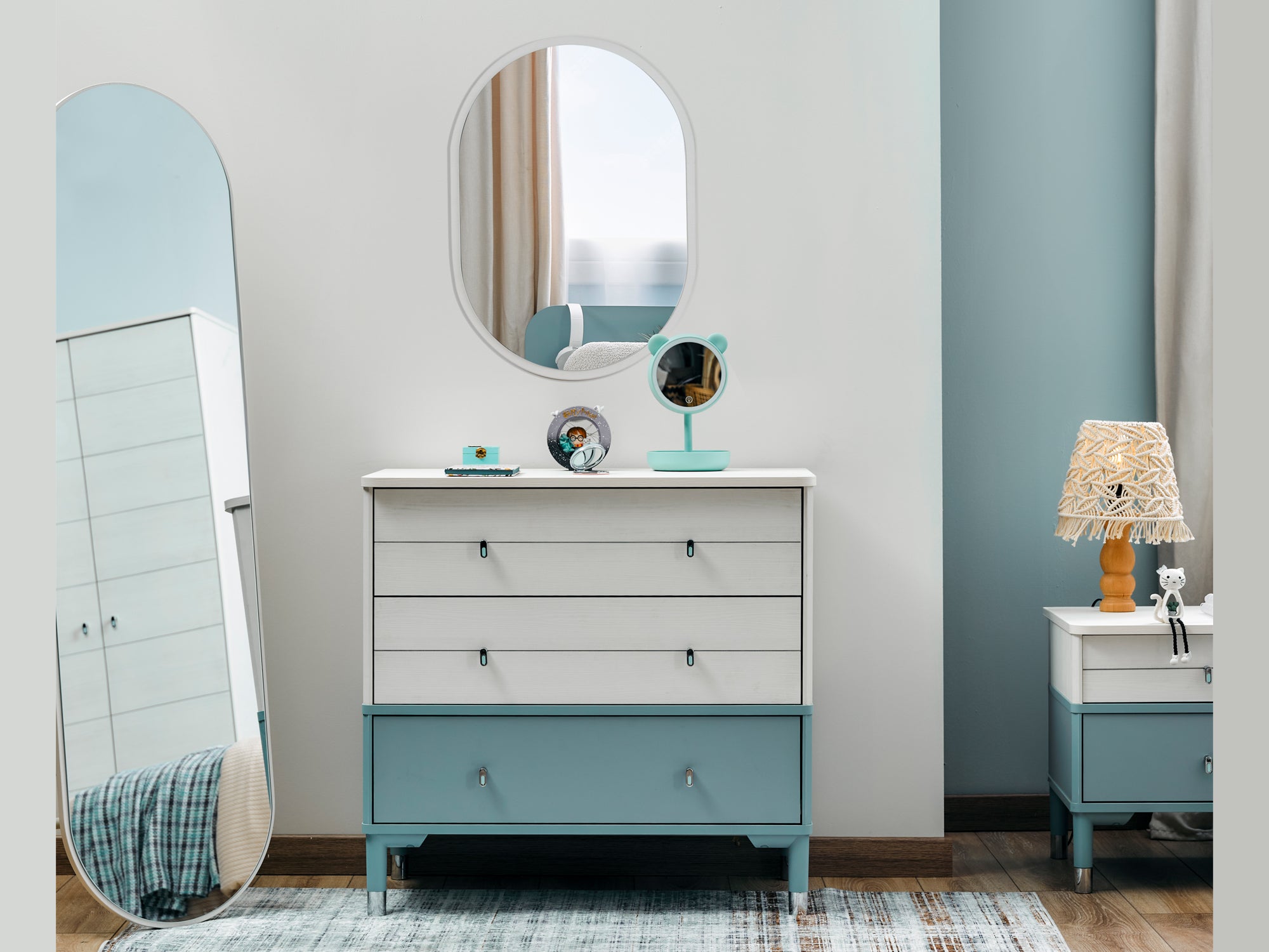 Marin 33" Wide 3 Drawer Dresser With Mirror – Istanbul Furniture - Home ...
