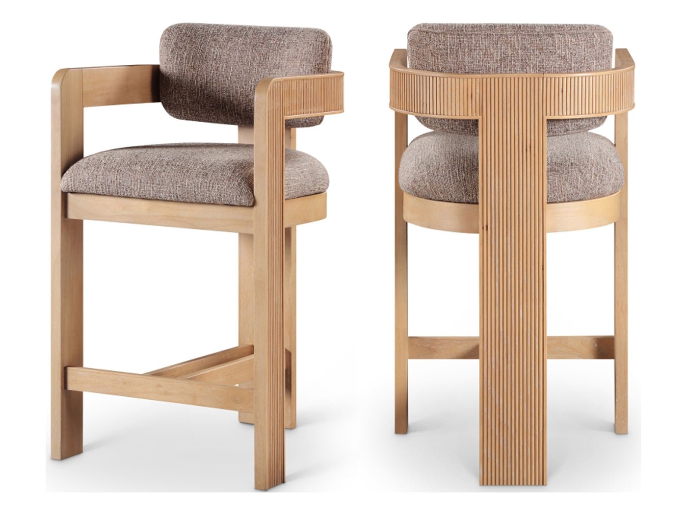 Sacha 20.5" Wide Natural Frame Linen Bar Stool (Set of 2) – Istanbul ...