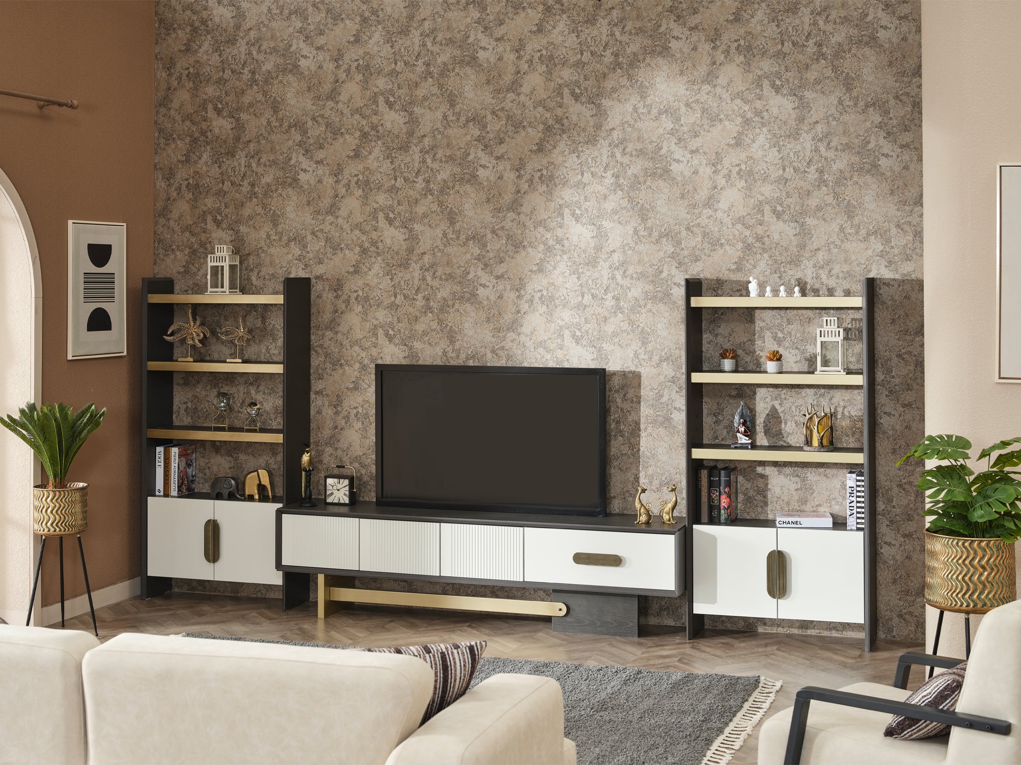 Pendik 157" Wide TV Stand – Istanbul Furniture - Home of Unique Turkish ...