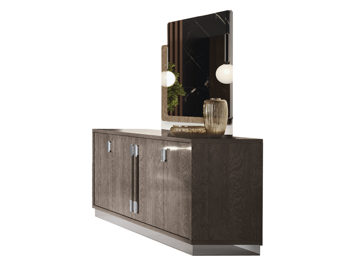 Platinum Slim 79" Wide 4 Door Buffet With Mirror – Istanbul Furniture ...