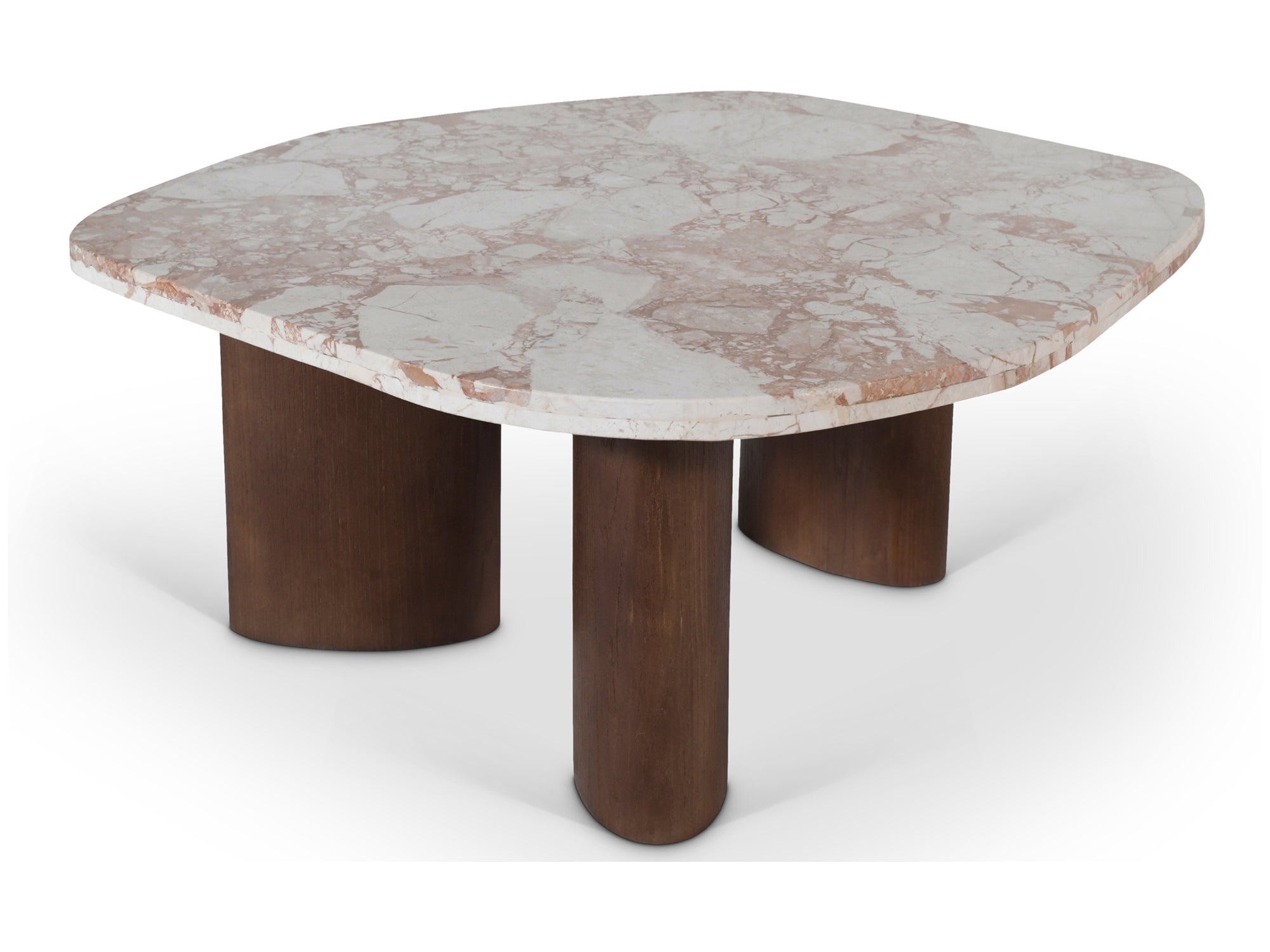 Puglia 36" Wide Marble Top And Oak Wood Base Coffee Table – Istanbul ...