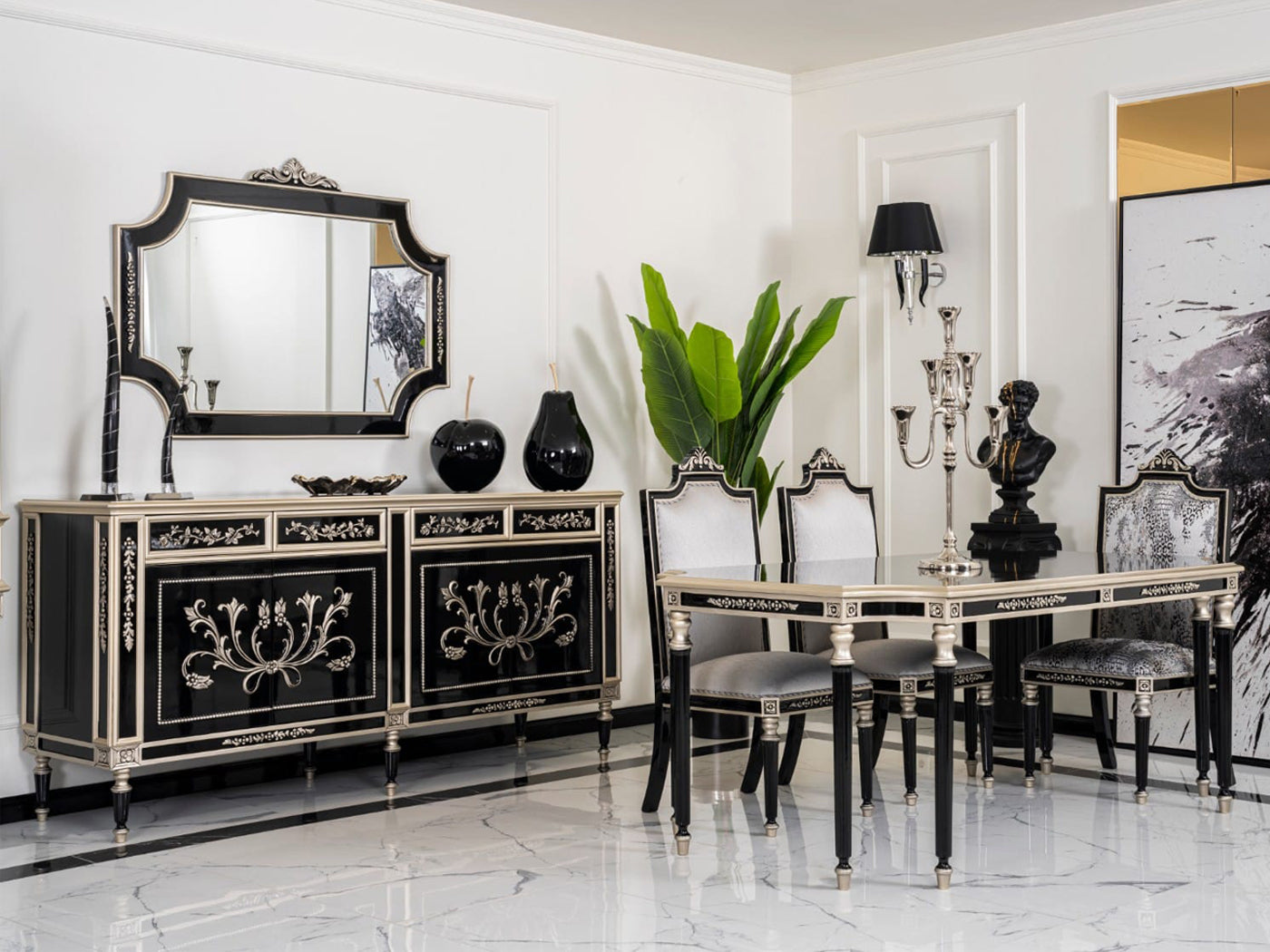 Saray Class 6 Person Traditional Dining Room Set – Istanbul Furniture ...