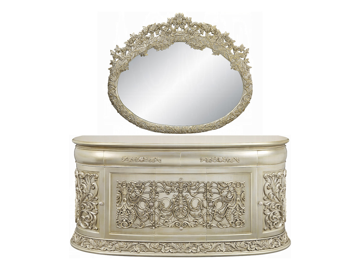 Sorina 79" Wide 4 Door 5 Drawer Dresser With Mirror – Istanbul ...