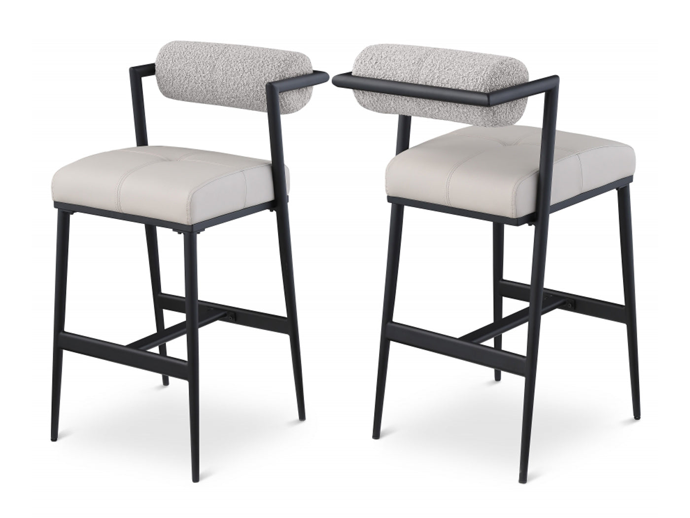 Stryker Boucle & Leather Bar Stool (Set of 2) – Istanbul Furniture ...