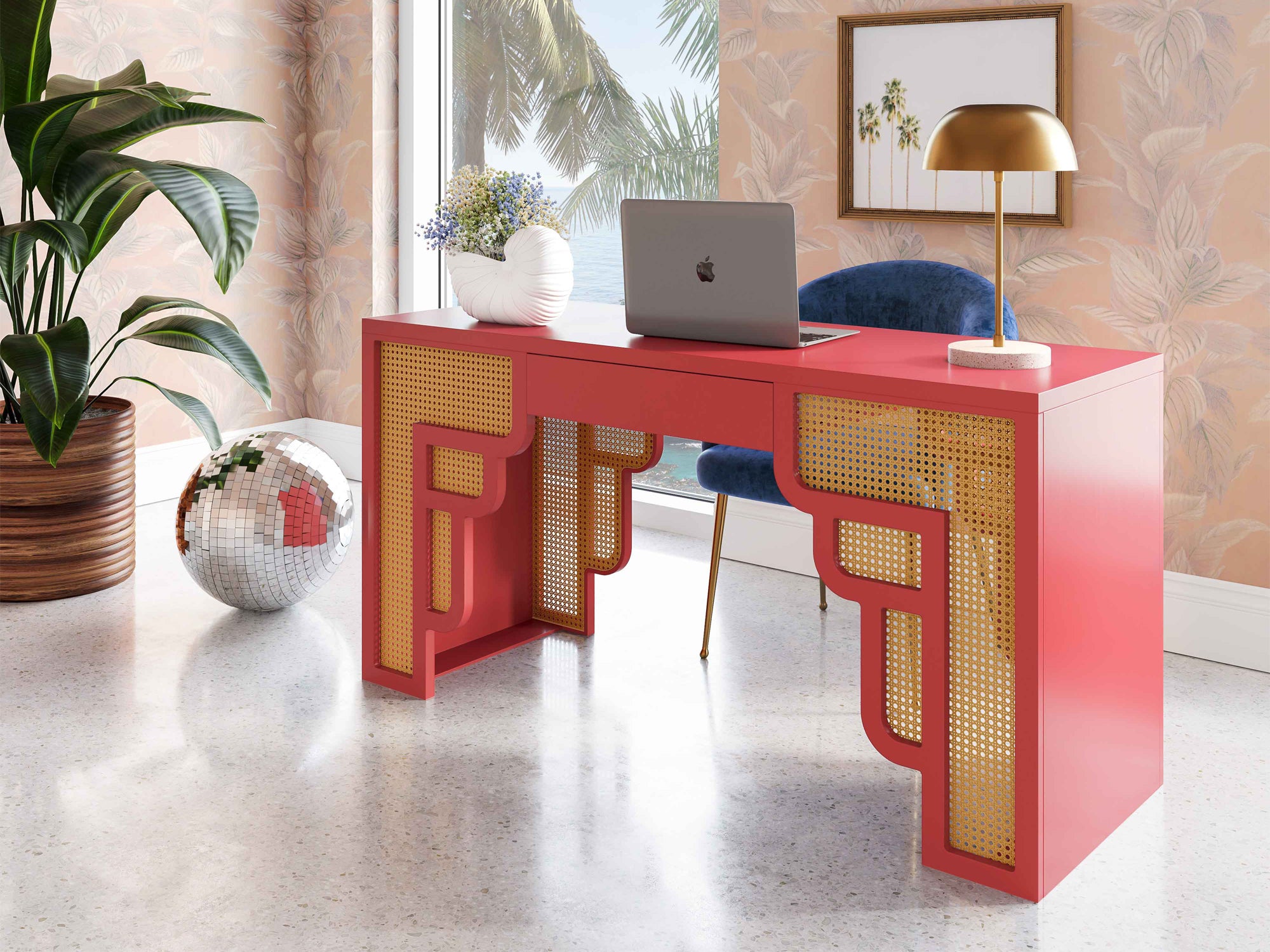 Suzie 62" Wide Rattan Study Desk – Istanbul Furniture - Home of Unique ...
