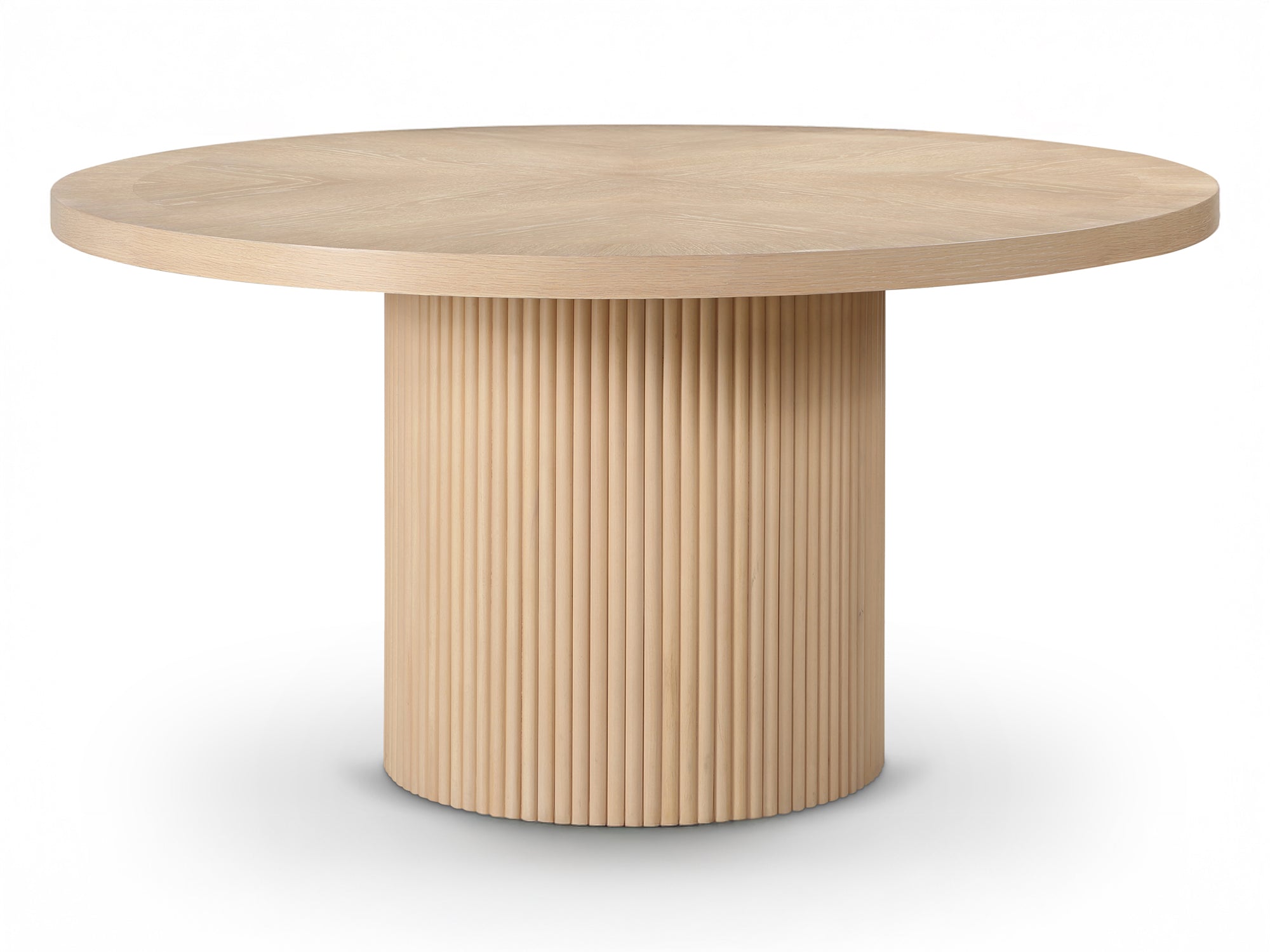 Belinda Mer 59" Wide Oak Veneer Round 6 Person Dining Table – Istanbul ...
