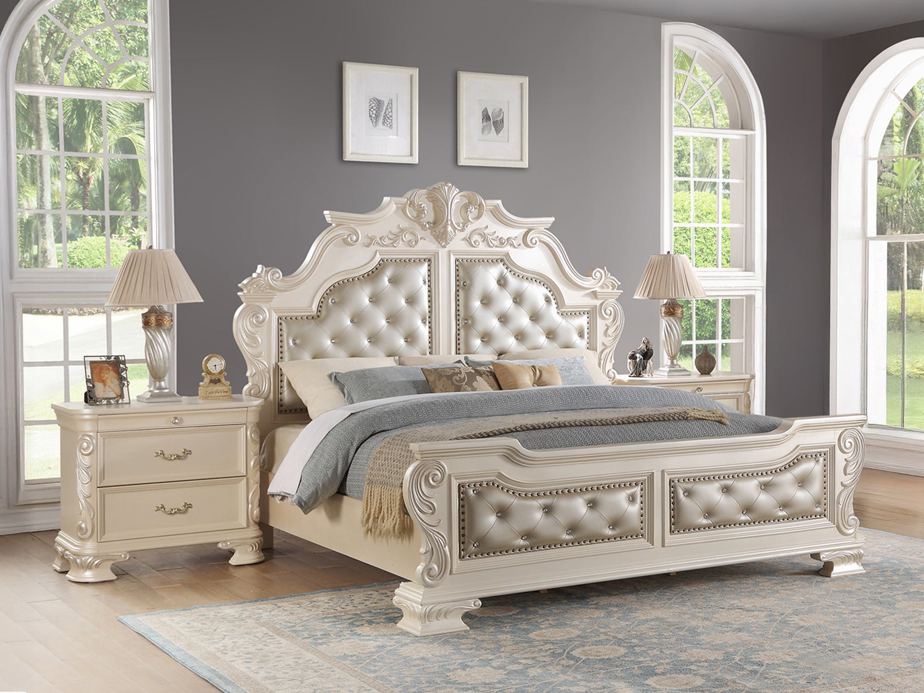 Victoria Cosmos 30" Tall 2 Drawer Nightstand – Istanbul Furniture ...