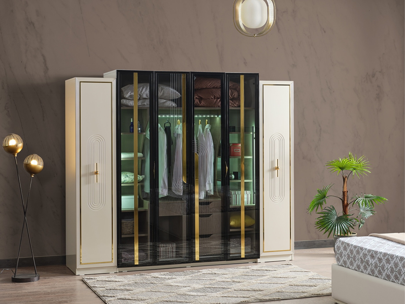 Marsel 98" Wide Wardrobe – Istanbul Furniture - Home of Unique Turkish ...