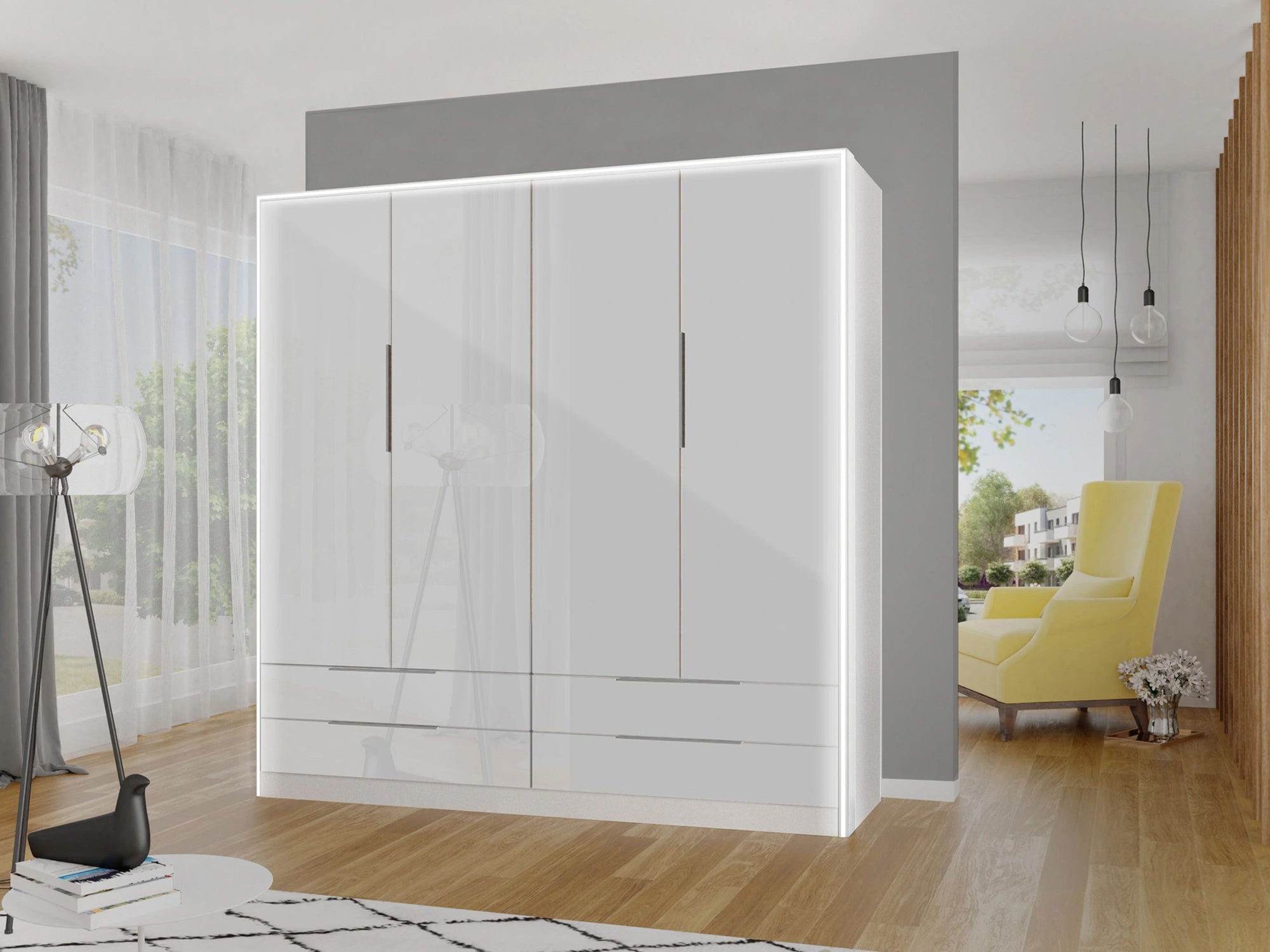 Modo 82" Wide 4 Door & 4 Drawer Wardrobe – Istanbul Furniture - Home of ...