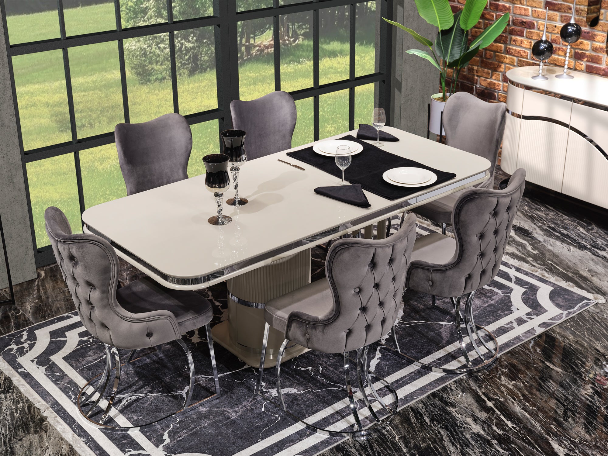 Pragka 6 Person Dining Room Set – Istanbul Furniture - Home of Unique ...